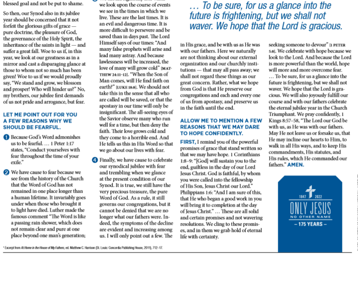 A Brief History of the LCMS -175 Years! – Faith Lutheran Church