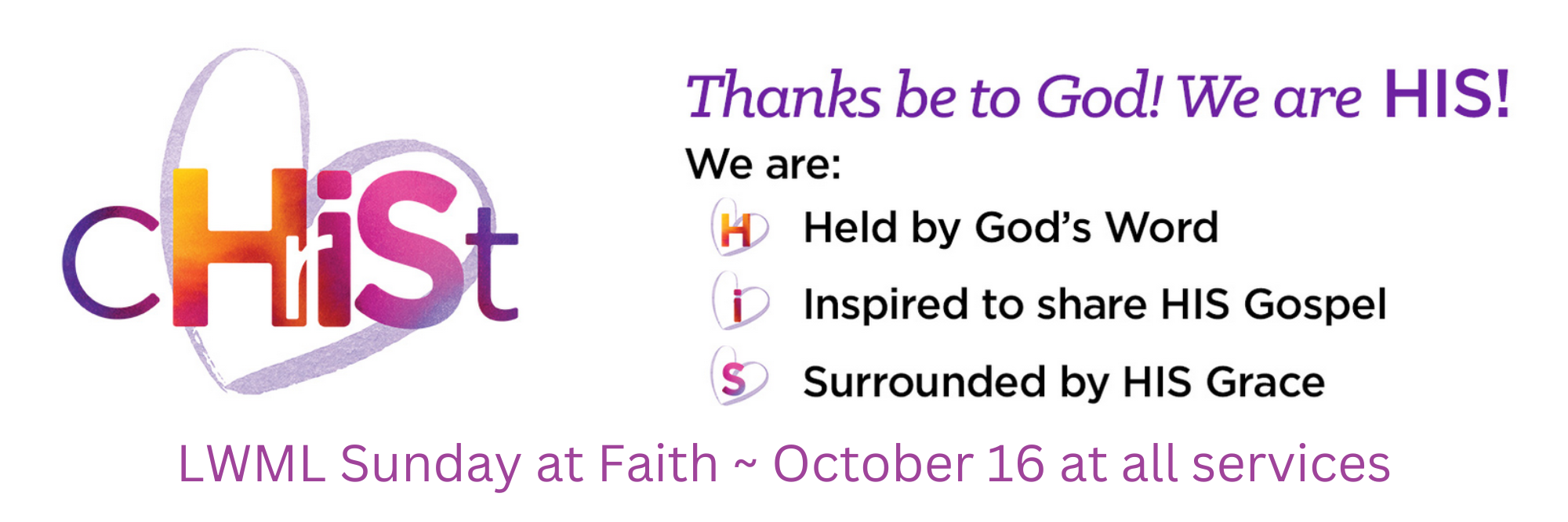 LWML Sunday October 16 – Faith Lutheran Church